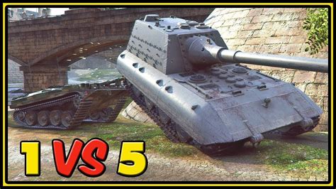 Jagdpanzer E 100 1 VS 5 World Of Tanks Gameplay YouTube