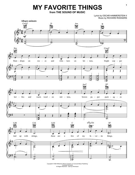 Rodgers And Hammerstein My Favorite Things Sheet Music For Accordion