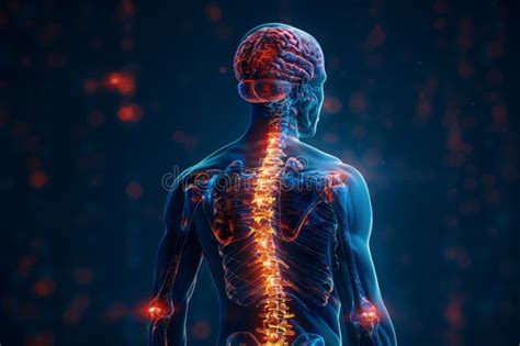 Human Anatomy Visualized With Glowing Neural Pathways Futuristic