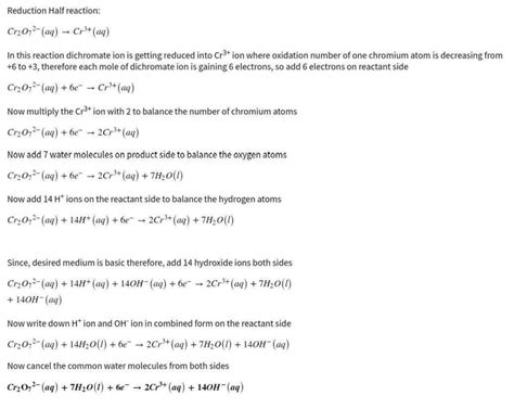 Solved Complete And Balance The Following Redox Reaction In Basic