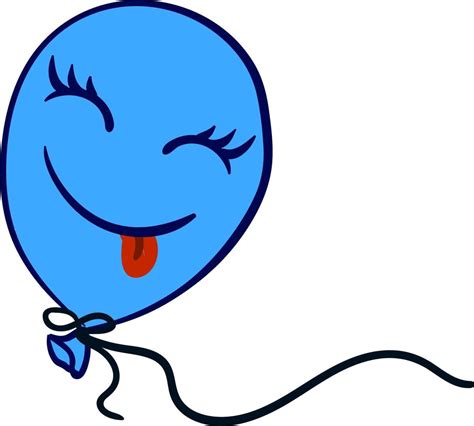 Happy Blue Balloon Illustration Vector On White Background 13824722