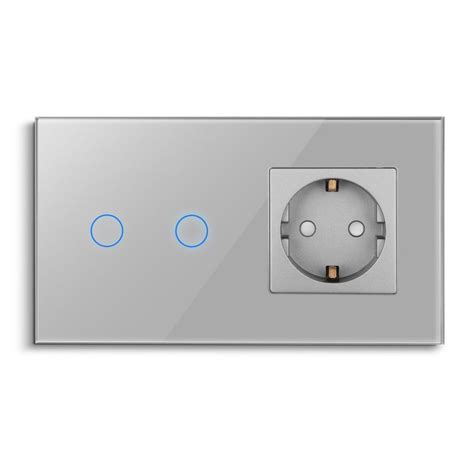 Touchmi Eu Usb Power Socket Touch Sensor Double 16a Usb Panel Grey Switch Grounded With Plug