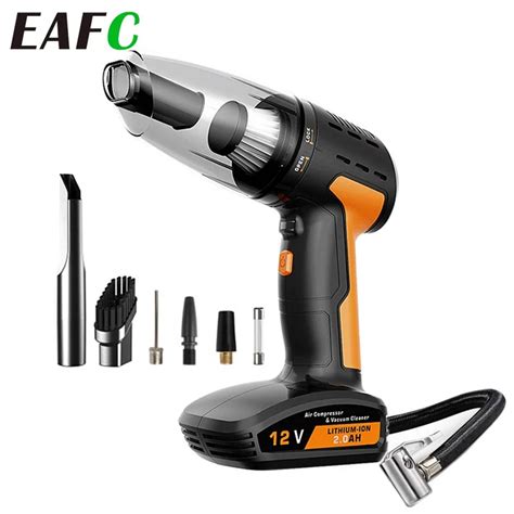Eafc 4 In 1 자동차 에어 펌프 및 자동차 진공 청소기 150psi 무선 전기 타이어 펌프 공기 압축기 자동차 오토바이 자동차 청소용 Aliexpress