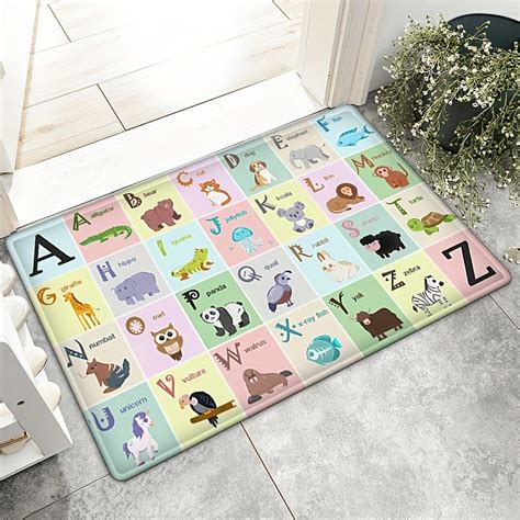 Alphanumeric Print Kitchen Mat Early Education Themed Throw Temu