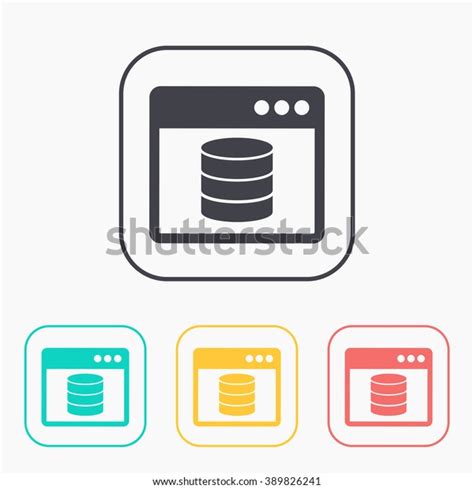 Database Program Window Icon Color Set Stock Vector Royalty Free