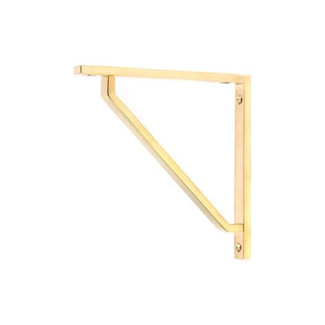 From The Anvil Polished Brass Barton Shelf Bracket 150mm X 150mm