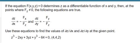 Solved If The Equation F X Y Z 0 ﻿determines Z ﻿as A