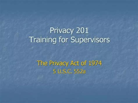 Ppt Privacy 201 Training For Supervisors Powerpoint Presentation