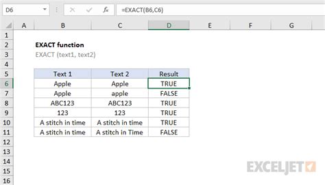 Excel Exact Function Exceljet
