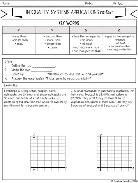 Linear Systems Notes And Worksheets Lindsay Bowden