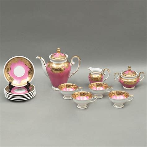 Juego De TÉ Alemania Siglo Xx Elaborado En Porcelana Policromada