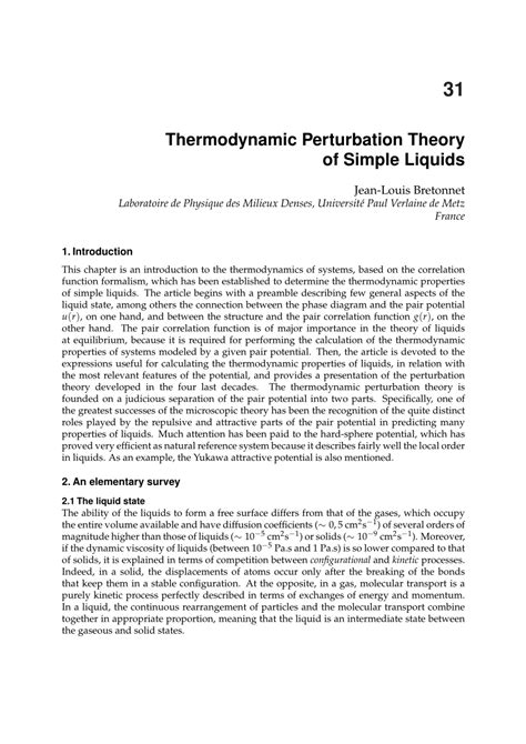 Pdf Thermodynamic Perturbation Theory Of Simple Liquids