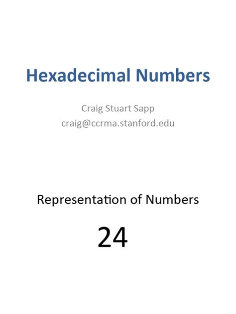 Hexadecimalnumbers Pdf Computer Science Mathematics