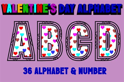 Valentines Day Alphabet Letters Bundle · Creative Fabrica