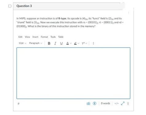 Answered Question 3 In Mips Suppose An Bartleby