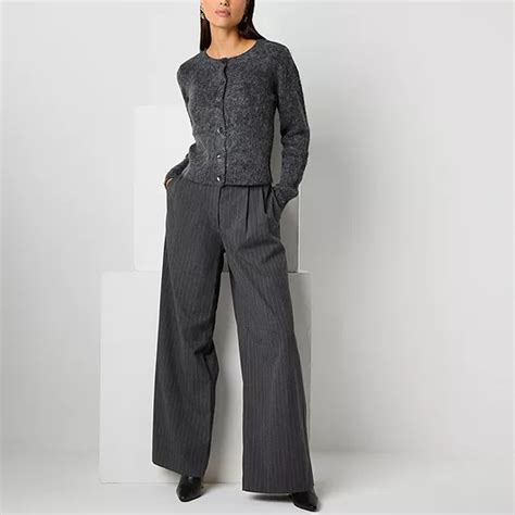 Worthington Womens Crew Neck Long Sleeve Button Cardigan Jcpenney