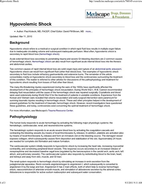 Hypovolemic Shock Pdf