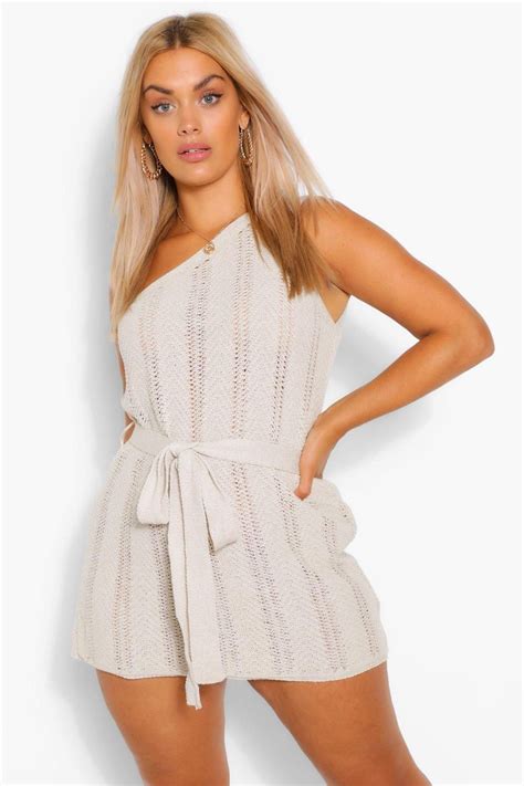 Plus One Shoulder Crochet Beach Dress Crochet Beach Dress Street