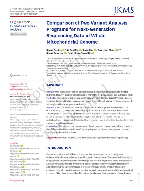 Pdf Comparison Of Two Variant Analysis Programs For Next Generation Sequencing Data Of Whole