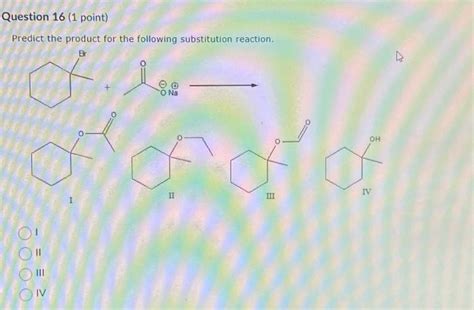 Solved Predict The Product For The Following Substitution Chegg