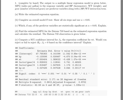 Solved Complete By Hand The Output To A Multiple Linear Chegg