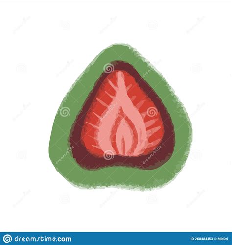 Exotic Daifuku Sweet Mochi And Green Tea Ice Cream Cartoon Vector