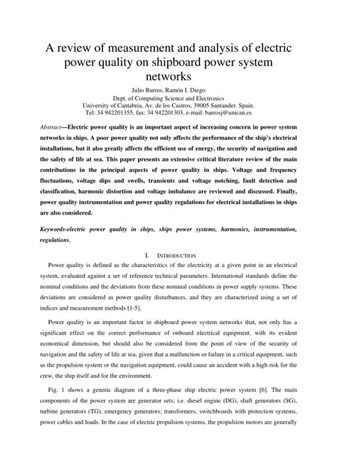 Pdf A Review Of Measurement And Analysis Of Electric Power Quality On