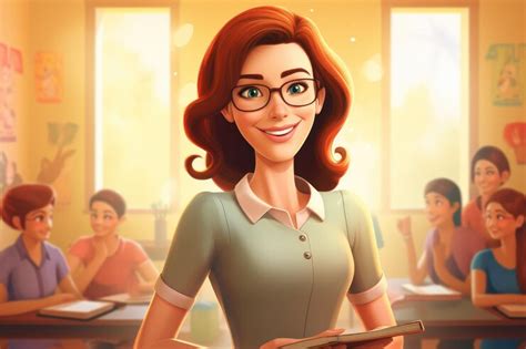 Premium Ai Image Beautiful Female Teacher Smiling In The Classroom