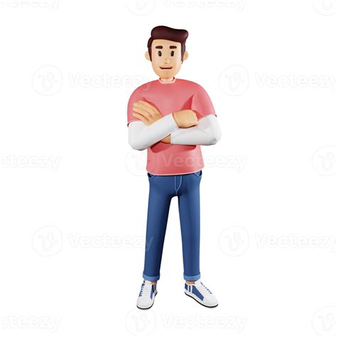 Young People Folding Arms 3d Character Illustration 11345378 Png