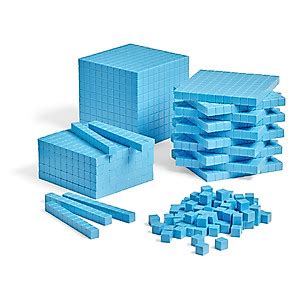 Hand2mind Blue Base Ten Blocks Set For Learning Math Concepts