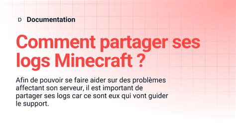 Comment Partager Ses Logs Minecraft Documentation