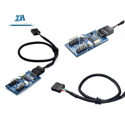 อะแดปเตอร์เชื่อมต่อสายเคเบิล Usb 20 9pin ตัวผู้ 1 เป็น 24 ตัวเมีย
