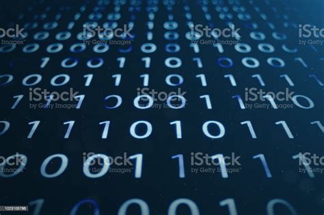 파란색 배경에 3d 그림 이진 코드입니다 이진 코드의 바이트입니다 개념 기술입니다 디지털 이진 배경입니다 0에 대한 스톡 사진 및 기타 이미지 Istock