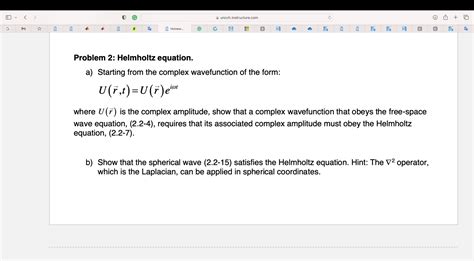 Solved Problem 2 Helmholtz Equationa ﻿starting From The