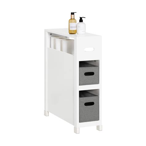 Meuble De Rangement Salle De Bain Étroit Support Papier Toilette Avec