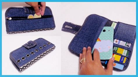DIY Denim Wallet From Old Jeans NO SEW How To Make Your Own Wallet At