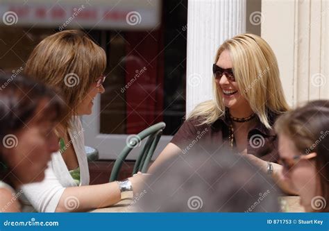 Two Friends Having A Coffee Break Stock Image Image Of Laughing