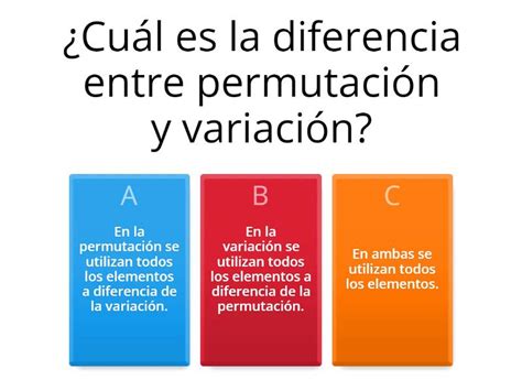 Permutación Variación Y Combinatoria Cuestionario