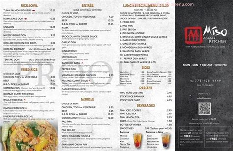 Online Menu Of Miso Asian Kitchen Restaurant Chicago Illinois 60640