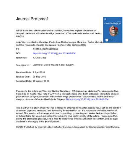 Pdf Which Is The Best Choice After Tooth Extraction Immediate