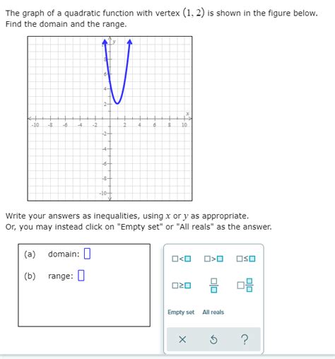Solved The Graph Of A Quadratic Function With Vertex 1 2
