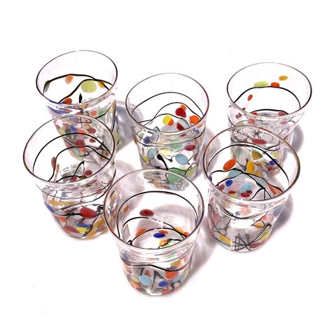 Murano Glass Tumblers Set Colored Drinking Glasses Modern Etsy