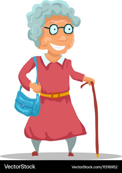 Old Lady Cartoon Calendar Old Lady Happy Birthday Cartoon Stock