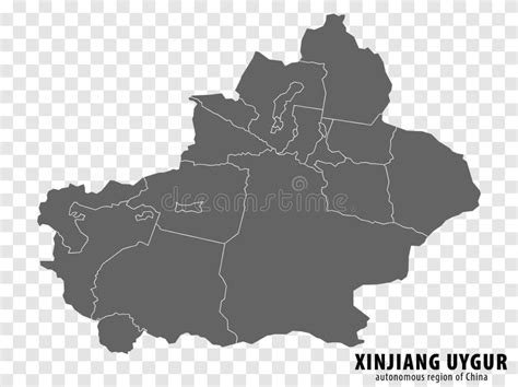 Carte Blanche Xinjiang Région Autonome De Chine Carte De Haute Qualité