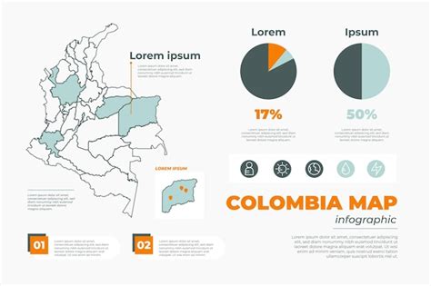 Infográfico Do Mapa Linear Da Colômbia Vetor Grátis