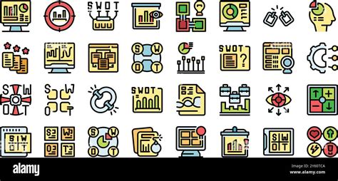 Swot Analysis Icons Showing Opportunity Threat Weakness And Strength