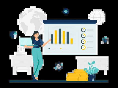 Data Scientist Team Making Growth Presentation Illustration Free