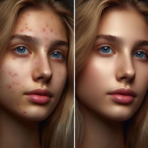 Premium Photo Girl Face Problem Skin Illustration