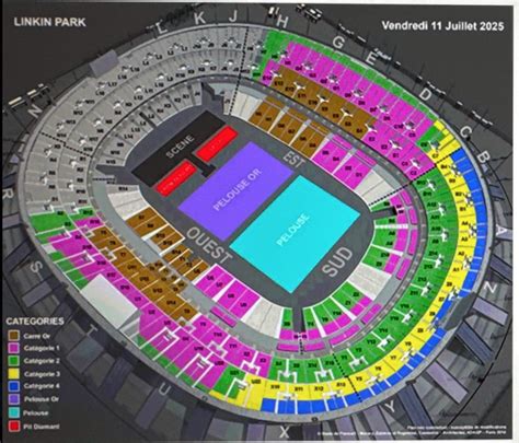 Concert Linkin Park à Paris le 11 juillet 2025 prix catégorie plan