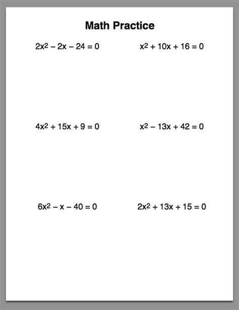 Simple Quadratic Equation